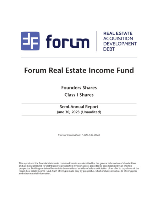 Forum Real Estate Income Fund - Forum Investment Group